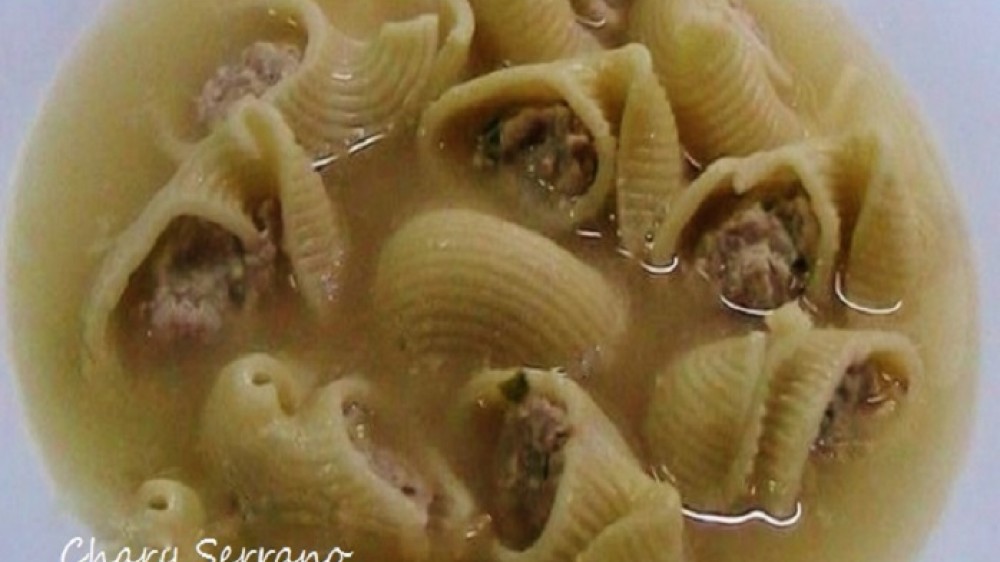 SOPA DE GALETS RELLENOS - Mi cocina y otras cosas - Chary Serrano